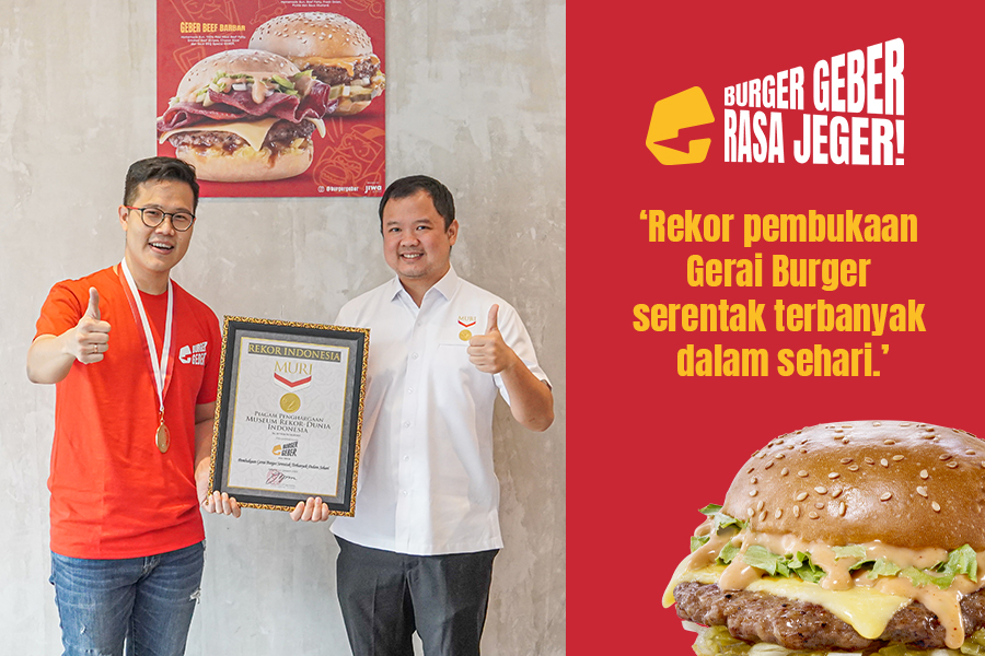 Baru Buka, BURGER GEBER Langsung Buka 55 Outlet dan Dianugerahi Rekor MURI